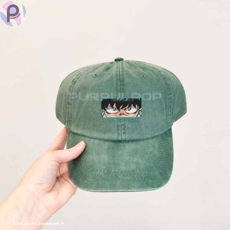 Deku Izuku MHA Embroidered Washed Hat - Purpul Pop