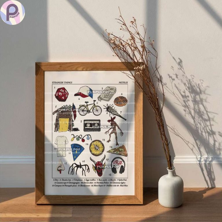 Stranger Things Stuff Art Drawing Poster - Purpul Pop