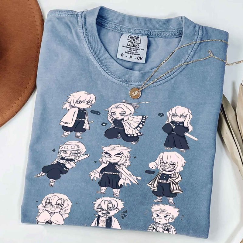 Comfort Colors Hashira Chibi Cute Version Demon Slayer Shirt - Purpul Pop