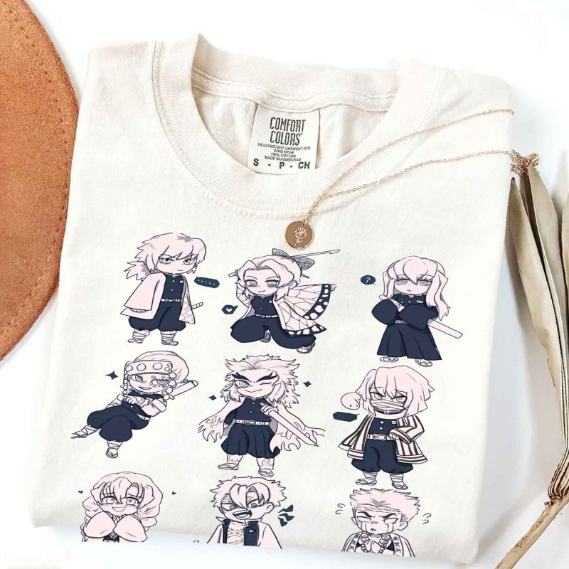Comfort Colors Hashira Chibi Cute Version Demon Slayer Shirt - Purpul Pop