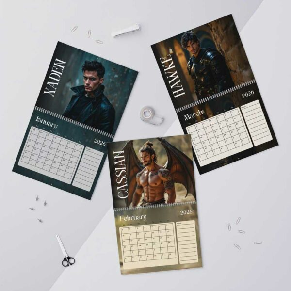 Fae Warrior Book Boyfriend Romantasy 2026 Calendar - Purpul Pop
