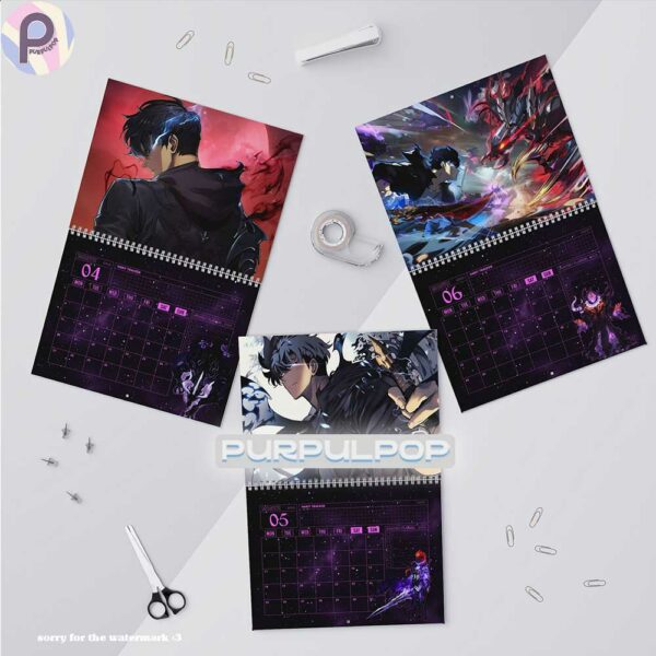 Solo Leveling Sung Jinwoo 2026 Calendar - Purpul Pop