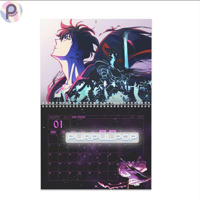 Solo Leveling Sung Jinwoo 2026 Calendar - Purpul Pop