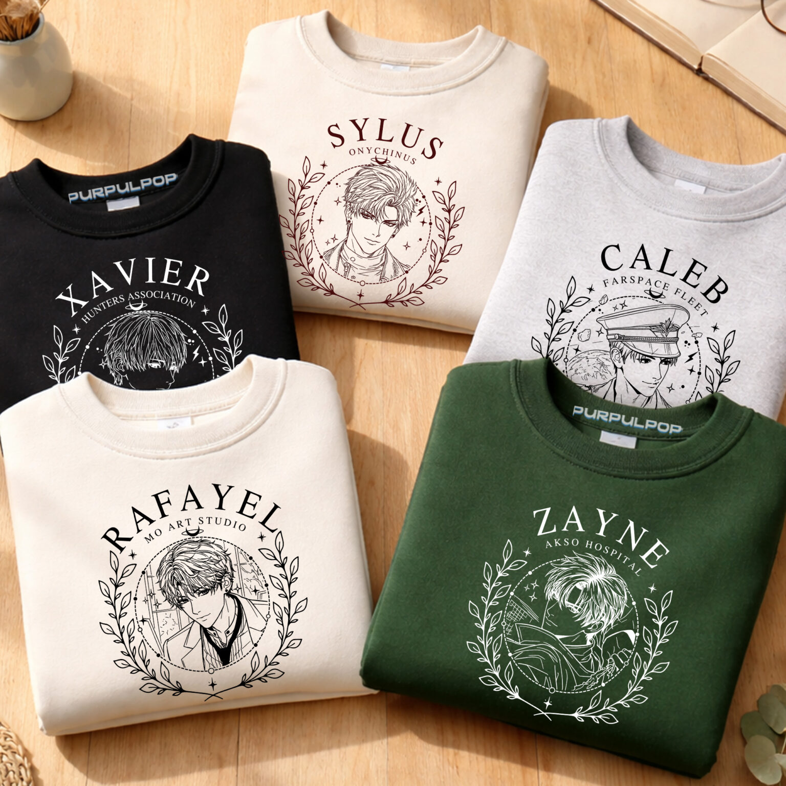 Sylus Xavier Rafayel Caleb Zayne LAD Badge Shirt - Purpul Pop